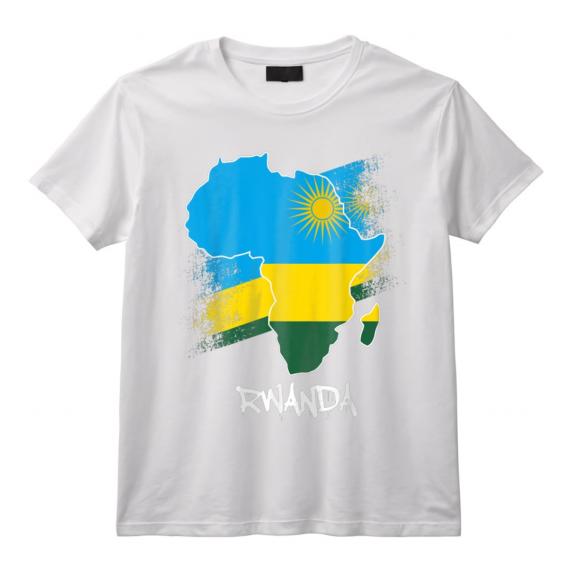 Rwanda Drapeau Carte Afrique J'aime Rwanda T-Shirt - Léger et ...